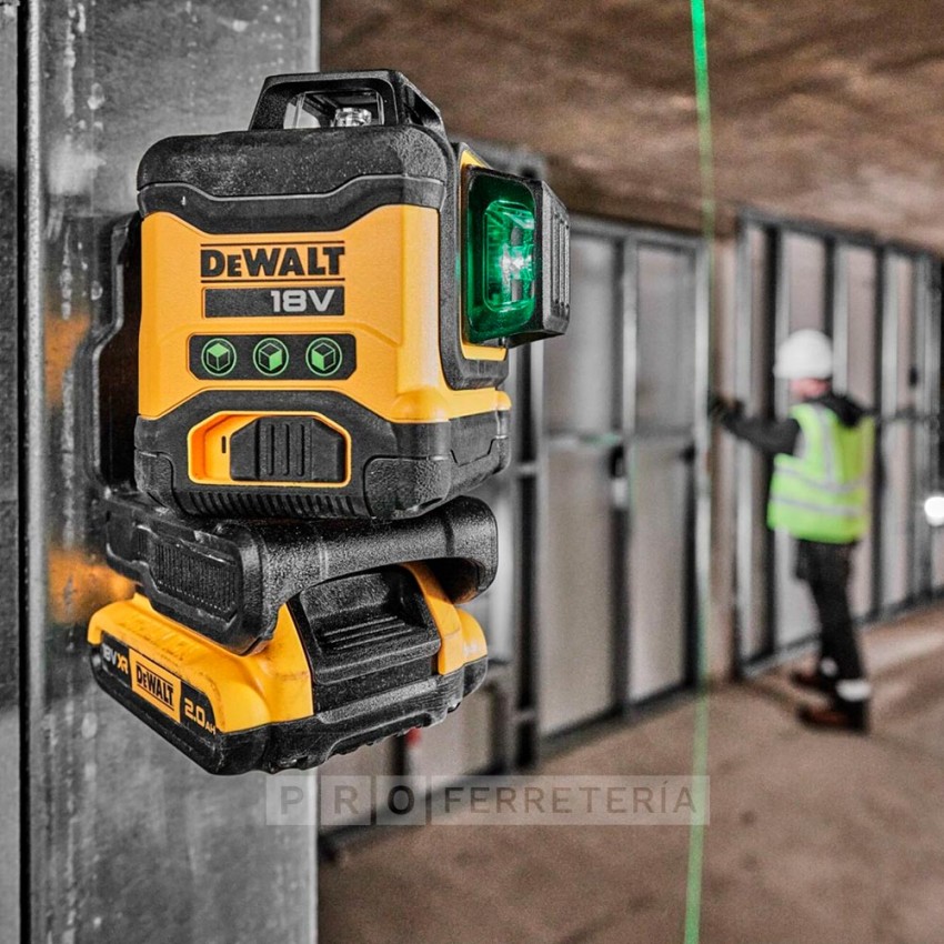NIVEL LASER AUTONIVELANTE 3 LINEAS VERDES 360º 18V DEWALT